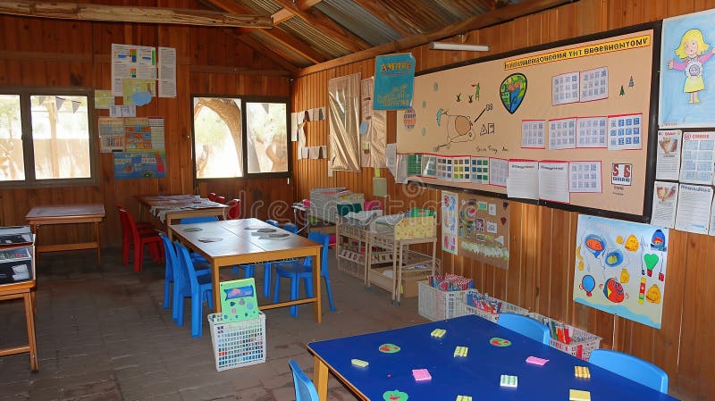 Decorated Classrooms with Educational Posters and Materials Stock Image ...