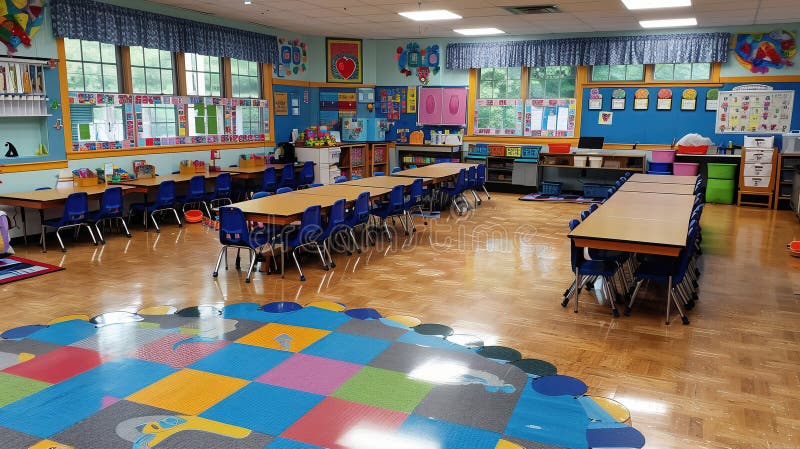 Decorated Classrooms with Educational Posters and Materials Stock Image ...