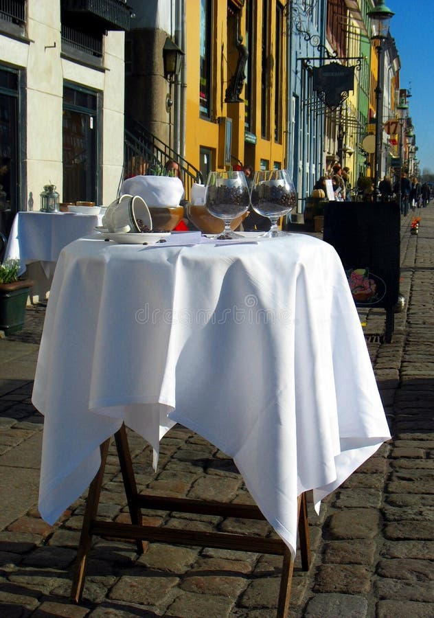 Decorated coffee table stock image. Image of street, spring - 999981
