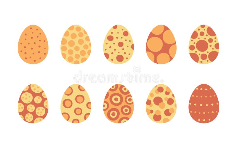 Decorated Color Easter Eggs Set. Egg in Flat Style. Festive Traditional ...