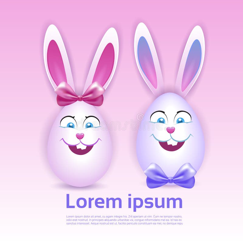 Decorated Colorful Eggs Rabbit Easter Holiday Symbols Greeting Card ...