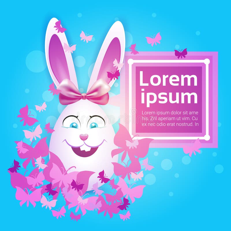 Decorated Colorful Eggs Rabbit Easter Holiday Symbols Greeting Card ...