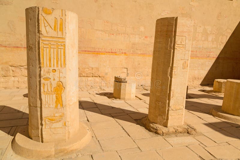 Decorated Columns In The Temple Of Queen Hatshepsut Stock Image - Image ...