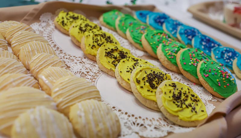 Decorated Cookies on Display. Stock Image - Image of display, dessert ...