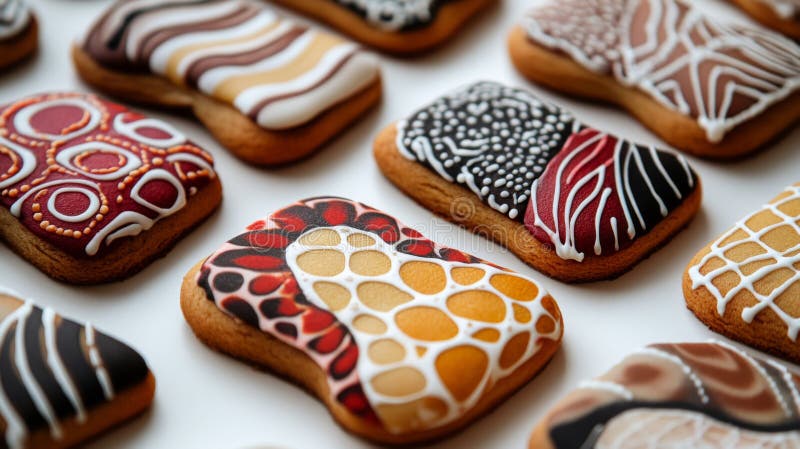 Decorated Cookies with Various Animal Print Patterns Stock Illustration ...