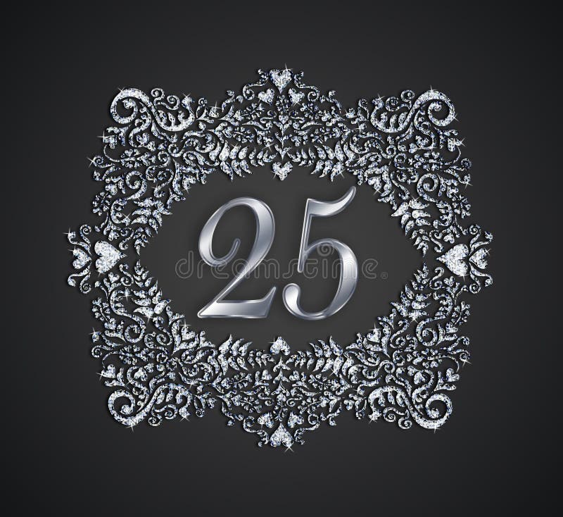 Decorated Damask Number 25 stock illustration. Illustration of isolated ...