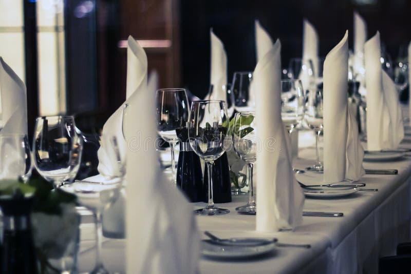 Decorated Dinner Table - Ambient Restaurant Concept Stock Photo - Image ...