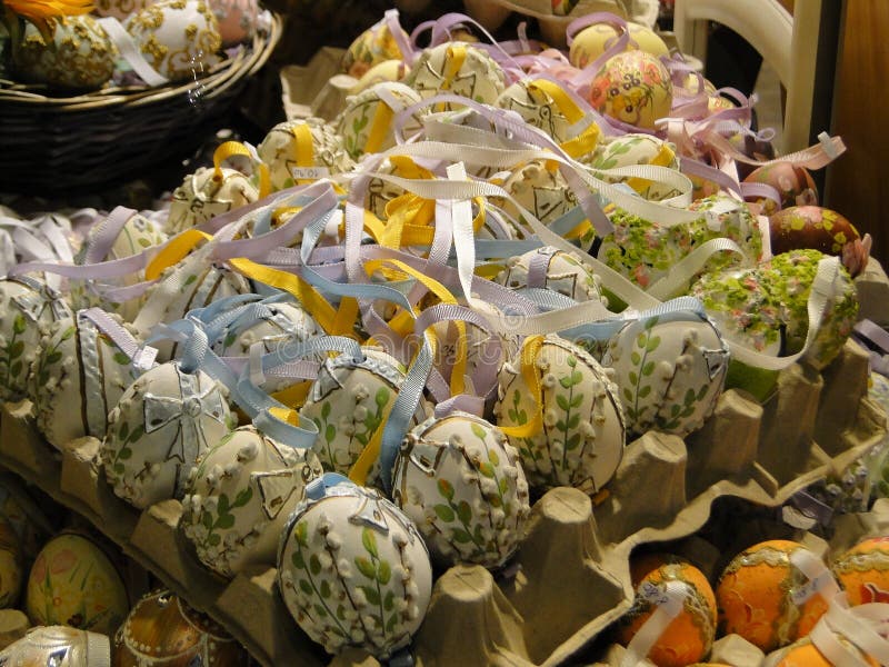 Decorated Easter Eggs in Salzburg Stock Image - Image of blue, food ...