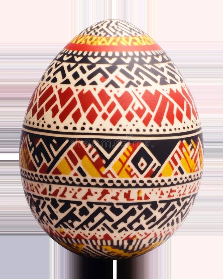 Decorated Egg with Traditional Geometric Patterns and Bold Colors Stock ...