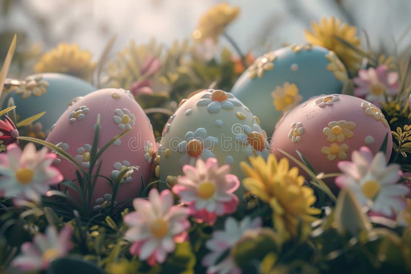 Decorated Eggs Natural Setting Perfect Easter Designs Stock Photos ...
