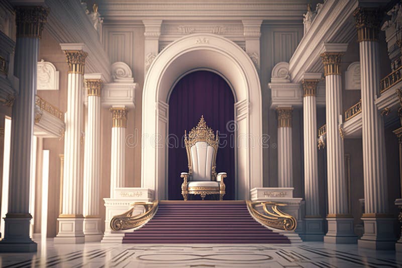 Decorated Empty Throne Hall Stock Illustration - Illustration of ...
