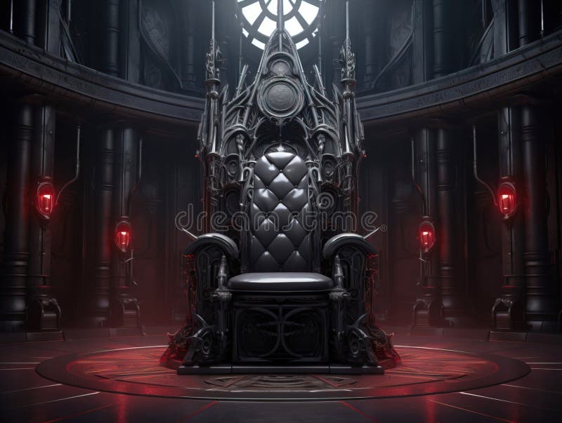 Decorated Empty Throne Hall. Black Throne. Stock Photo - Image of empty ...