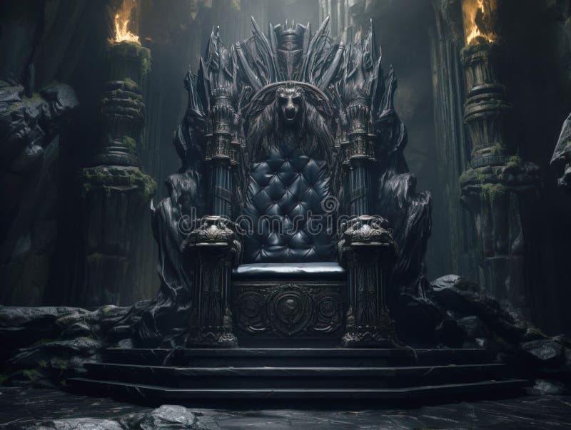 Decorated Empty Throne Hall. White Throne. Stock Image - Image of ...