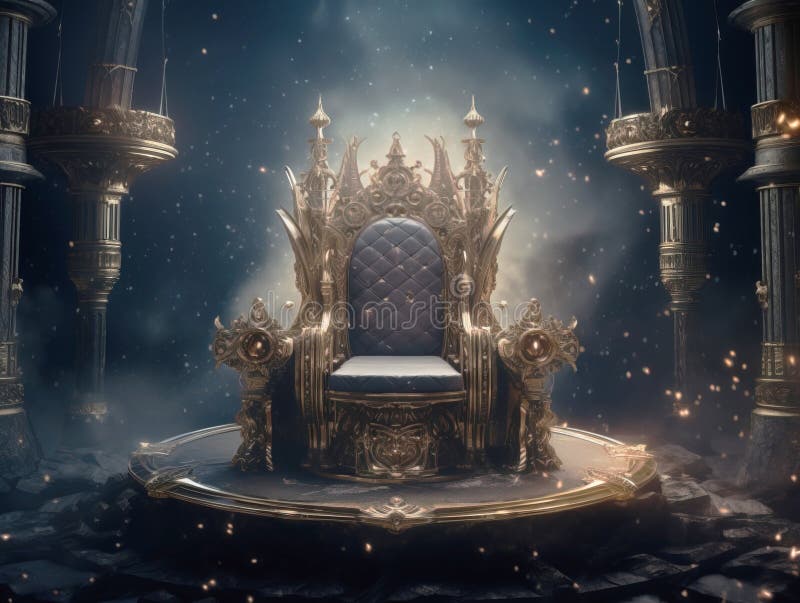 Decorated Empty Throne Hall. Throne in Space. Stock Image - Image of ...