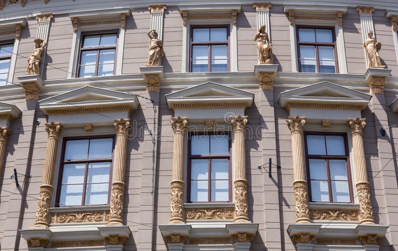 Decorated facade stock image. Image of decoration, coulumn - 116105301