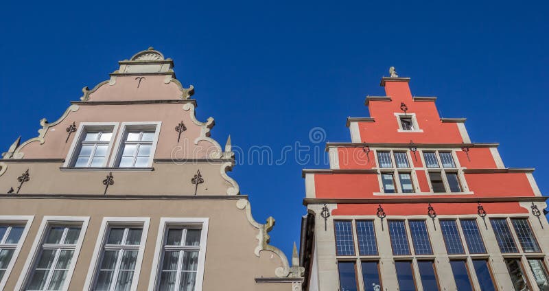 Decorated Facades in the Historical Center of Steinfurt Stock Image ...