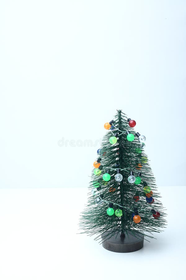 Decorated Fake Christmas Tree Isolated on White Background Stock Image ...
