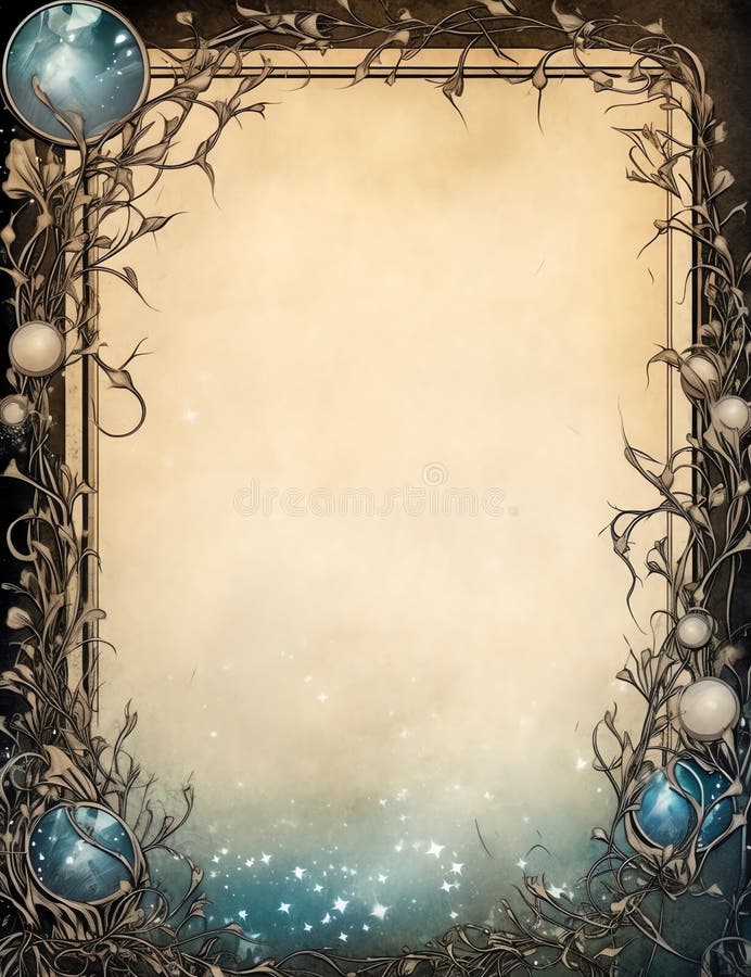 Decorated Fantasy Old Paper, Junk Journal Digital Paper Stock ...