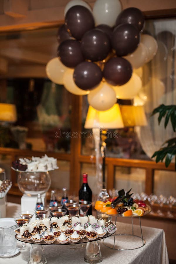 Decorated Festive Wedding Sweet Buffet Table Stock Photo - Image of ...