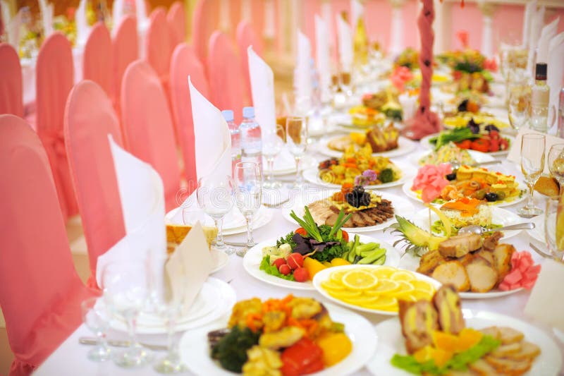 Decorated Food Table stock photo. Image of dining, chair - 30614198