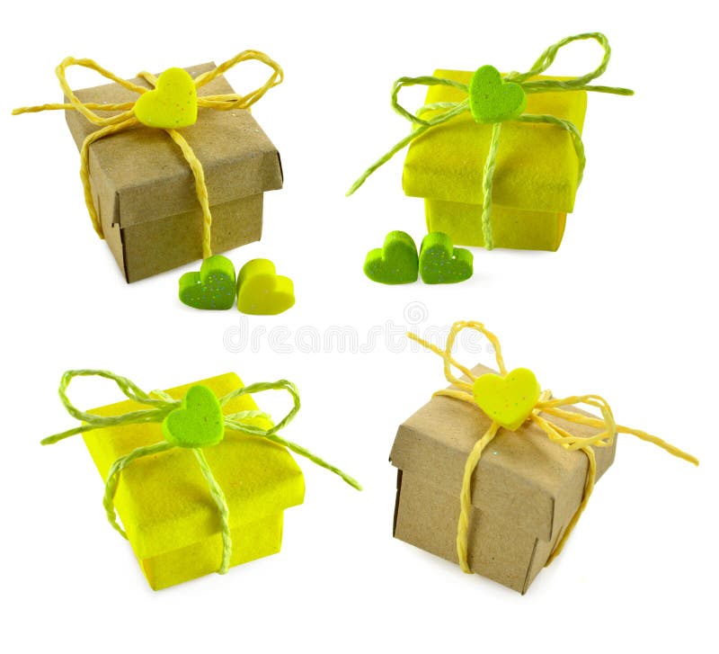 Decorated Gifts Set Isolated Stock Image - Image of christmas, ornate ...