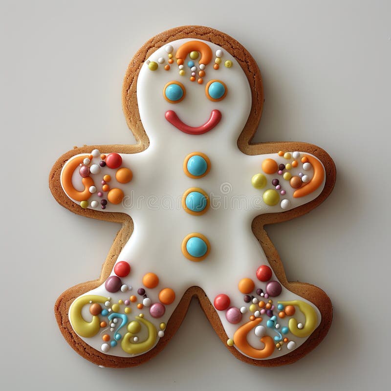 Decorated Gingerbread Man stock illustration. Illustration of sweet ...