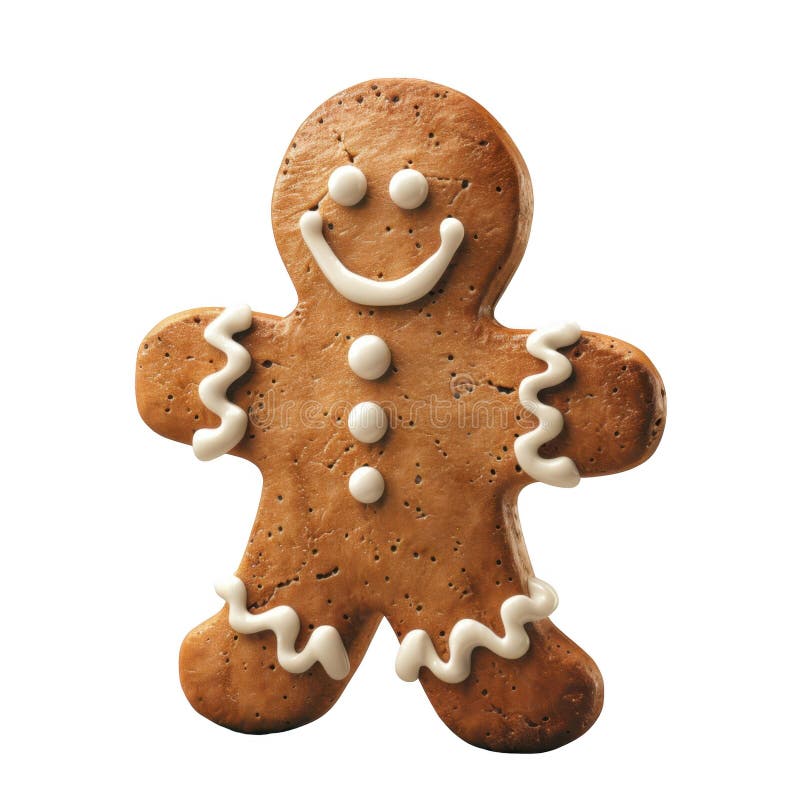 Decorated Gingerbread Man Cookie with Smiling Face Stock Photo ...