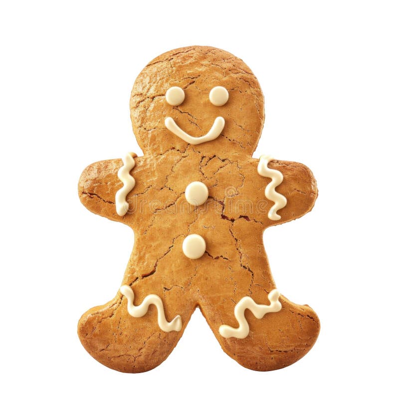 Decorated Gingerbread Man Cookie with White Icing Stock Image ...