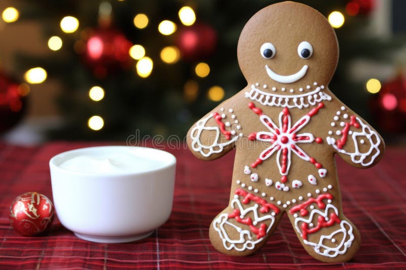 Decorated Gingerbread Man Placed Next To Plain Gingerbread Man Stock ...