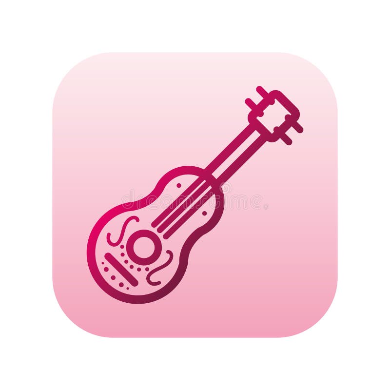 Decorated Guitar Icon. Vector Stock Vector - Illustration of artistic ...