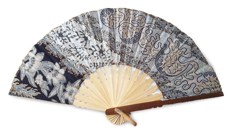 Decorated Hand-held Fan, Asian Style, Cut Out Isolated Stock Photo ...