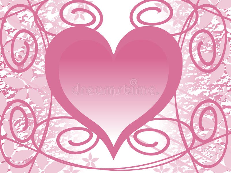 Decorated Heart on Abstract Background Stock Illustration ...