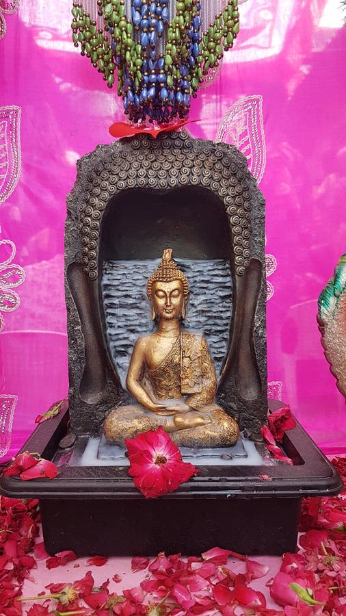 Decorated Image of Lord Buddha on the Table Stock Image - Image of ...