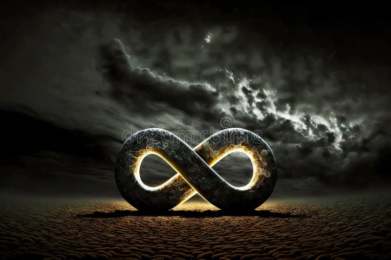 Decorated with Infinity Sign Pattern Against Dark Sky As Sign of Future ...