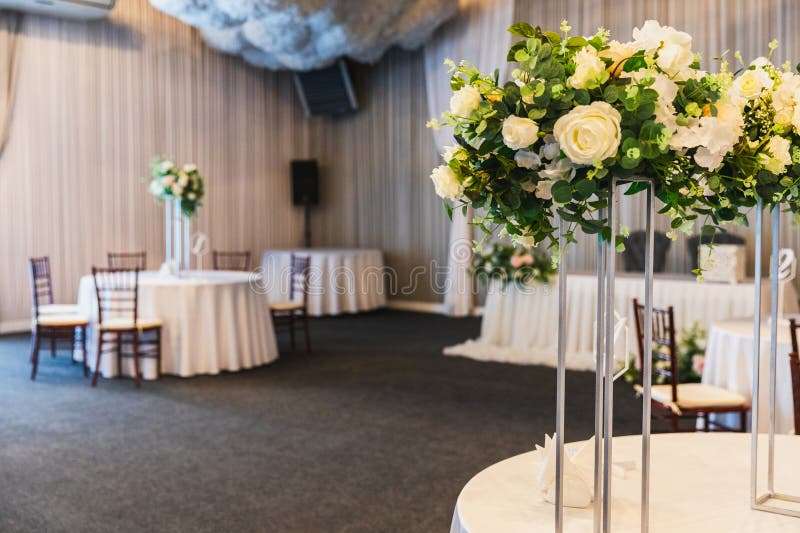 Decorated Interior for Festive Event. Fancy Table Set for Dinner with ...