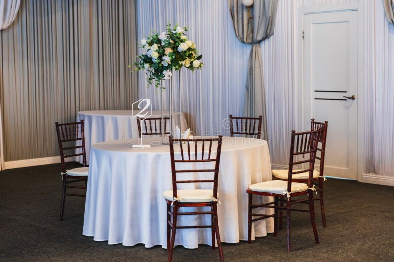 Decorated Interior for Festive Event. Fancy Table Set for Dinner with ...