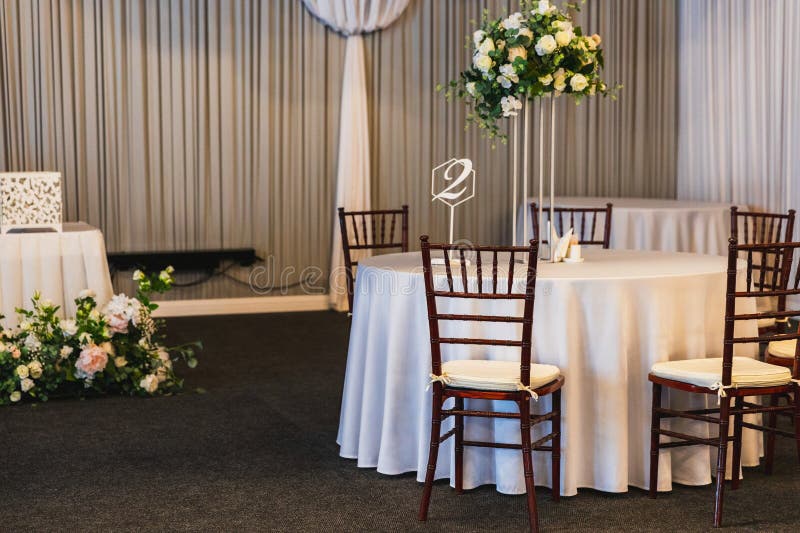 Decorated Interior for Festive Event. Fancy Table Set for Dinner with ...