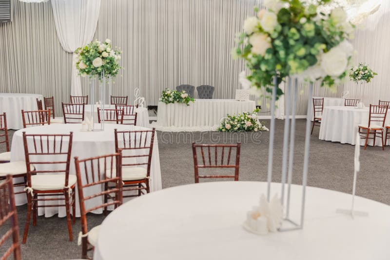 Decorated Interior for Festive Event. Fancy Table Set for Dinner with ...