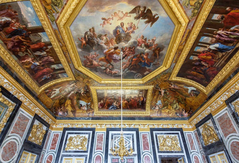 Decorated Interiors of Versailles Palace Outside Paris, France ...