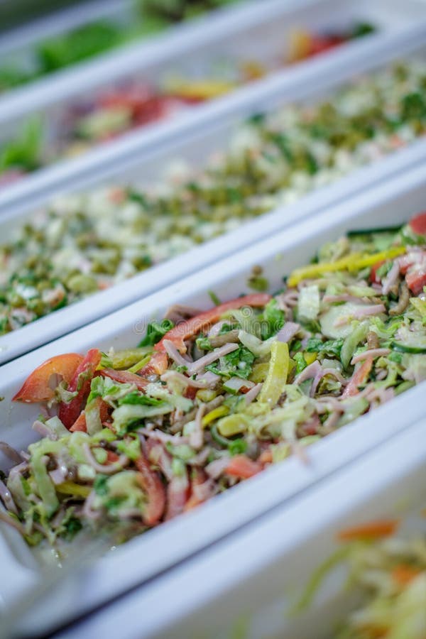 Layout The Salad On The Buffet Stock Photo - Image of closeup, food ...