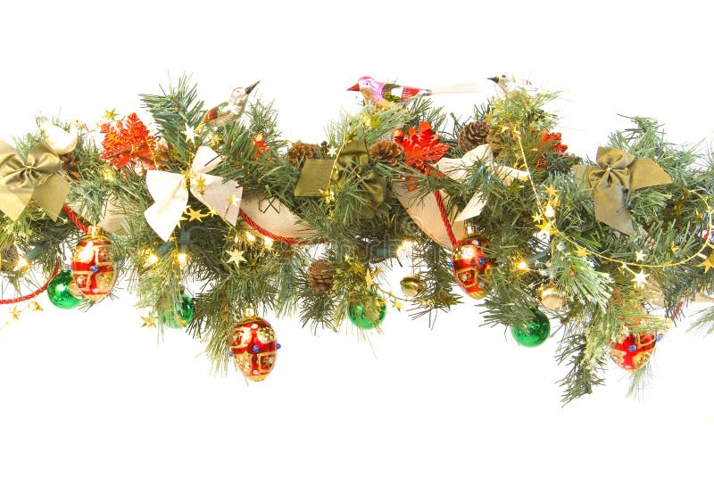 Decorated and lit garland stock image. Image of ribbon - 17188515