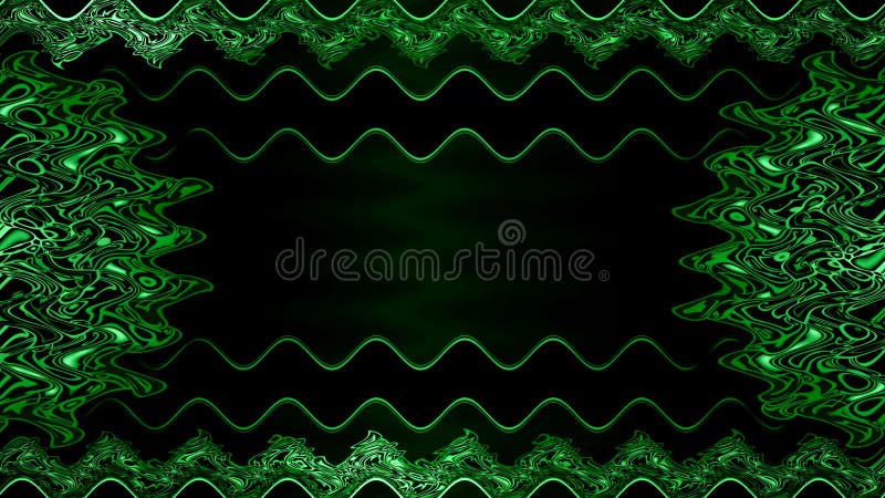 Wavy Closed Rectangular Decorated Colorful Neon Glowing Green Frame ...