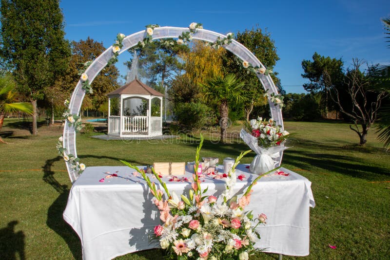 Decorated Marriage Table for Secular Wedding Ceremony Stock Photo ...