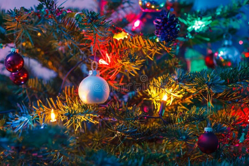 Decorated x-mas tree stock image. Image of decor, garland - 27472523