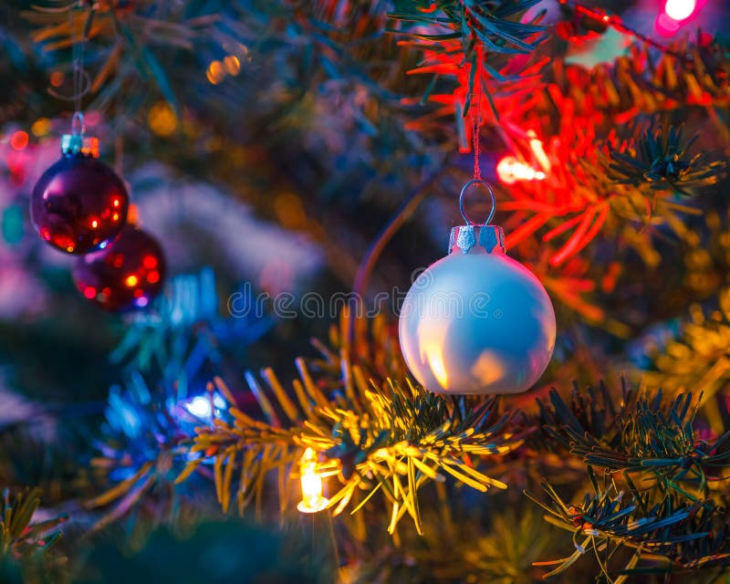 Decorated x-mas tree stock photo. Image of glowing, tranquil - 27472548