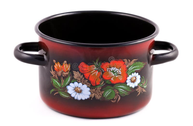 Decorated metal casserole stock photo. Image of stainless - 23627860