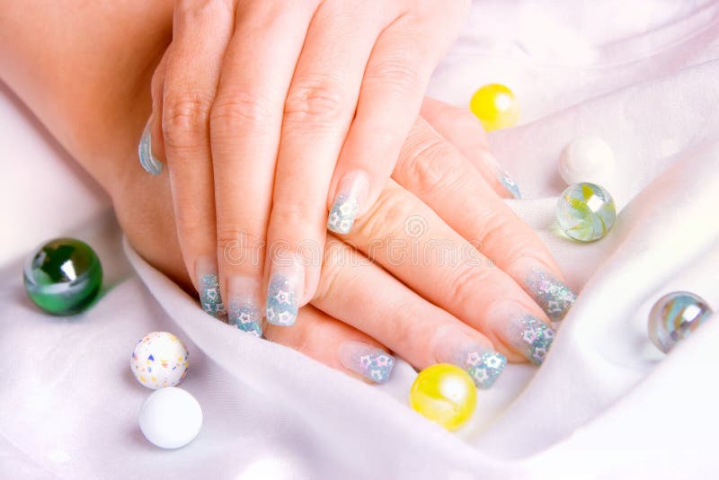 Decorated Nails stock photo. Image of blue, care, decorate - 2846458
