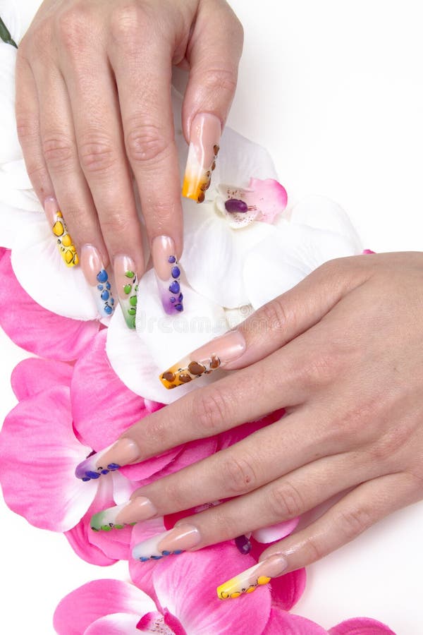 Decorated nails stock photo. Image of yellow, manicure - 38188842