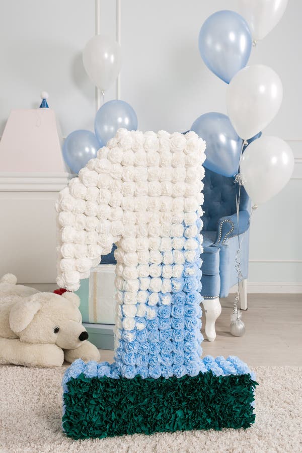 Decorated Number 1 for a Birthday. Happy One Year Stock Photo - Image ...
