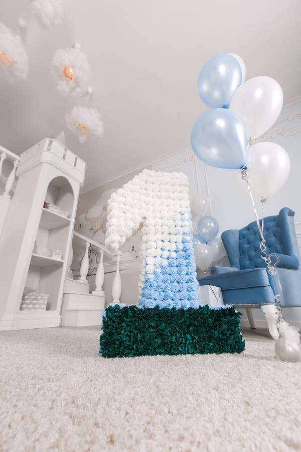 Decorated Number 1 for a Birthday. Happy One Year Stock Image - Image ...